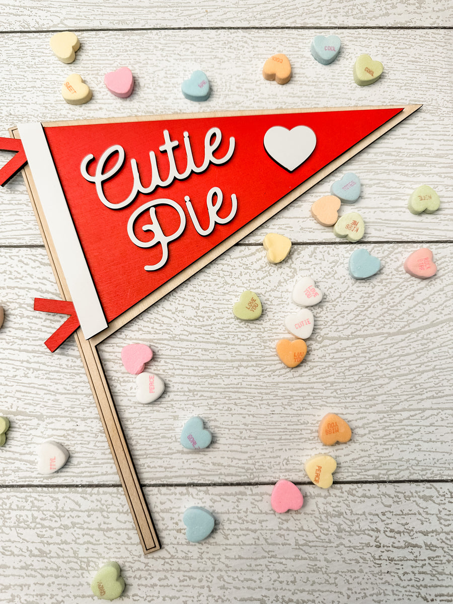 Valentine's Day Wood Pennant – Creative Work of Heart