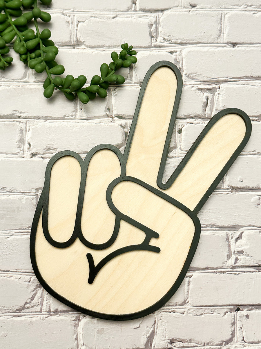 Wood Hand Peace Sign – Creative Work of Heart